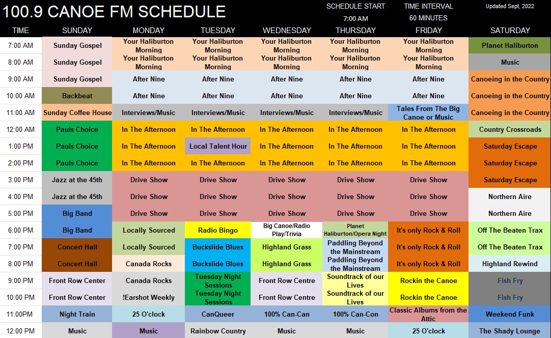 Printable Canoe FM Program Schedule – Canoe FM